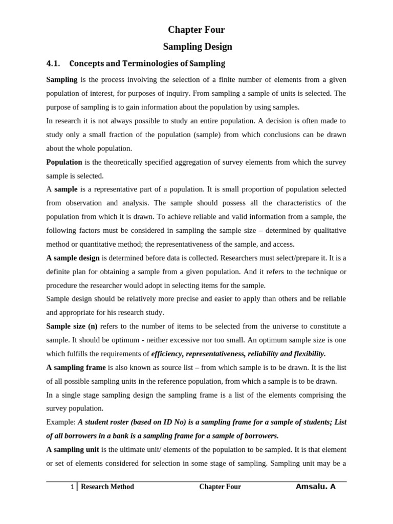 Chapter Four Research Methods | PDF