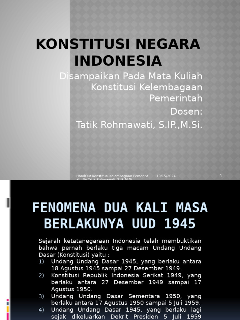 Konstitusi Negara Indonesia | PDF