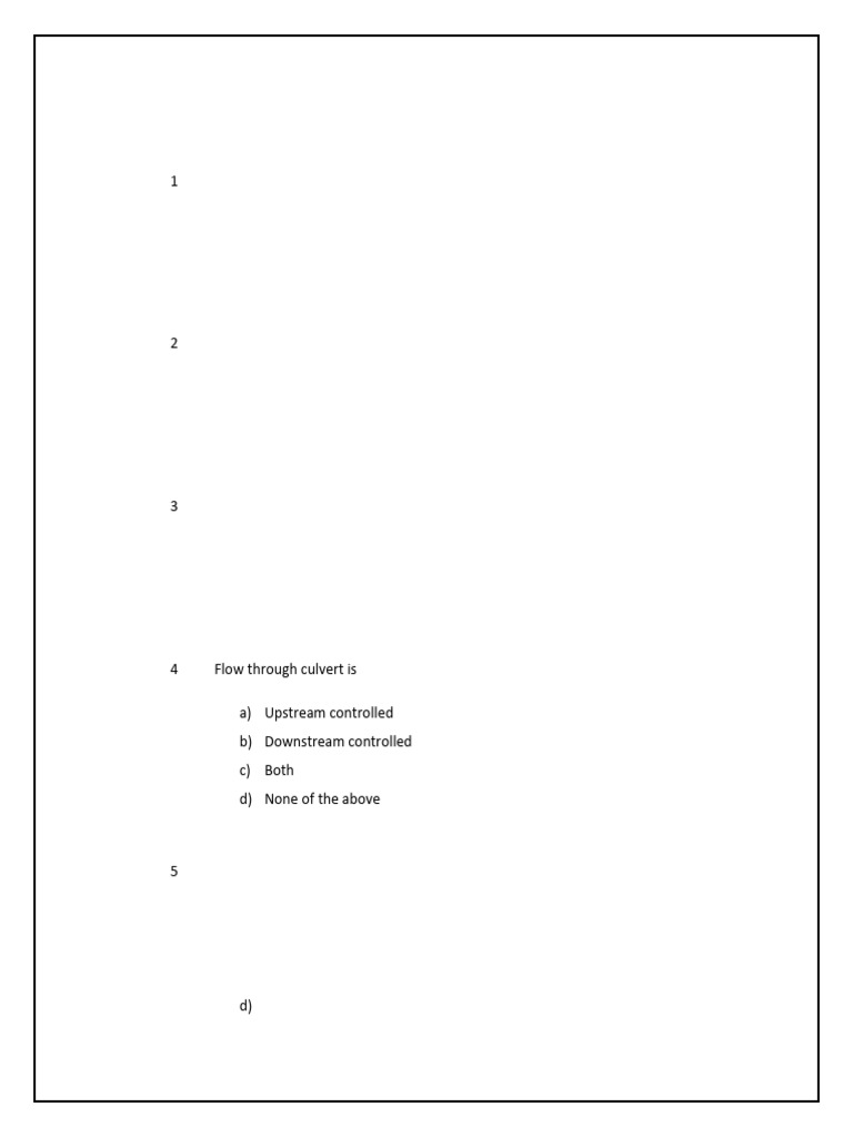 Flow Through Non-Prismatic Channel, Quiz, Nptel, Iit Rorkee | PDF