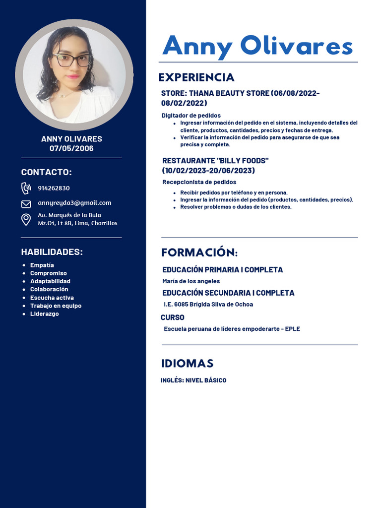 CV Anny Olivares | PDF