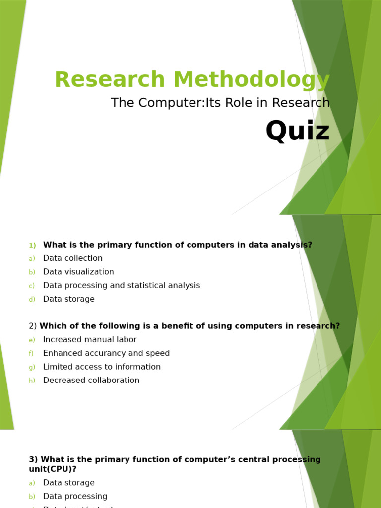 Research Methodology quiz | PDF