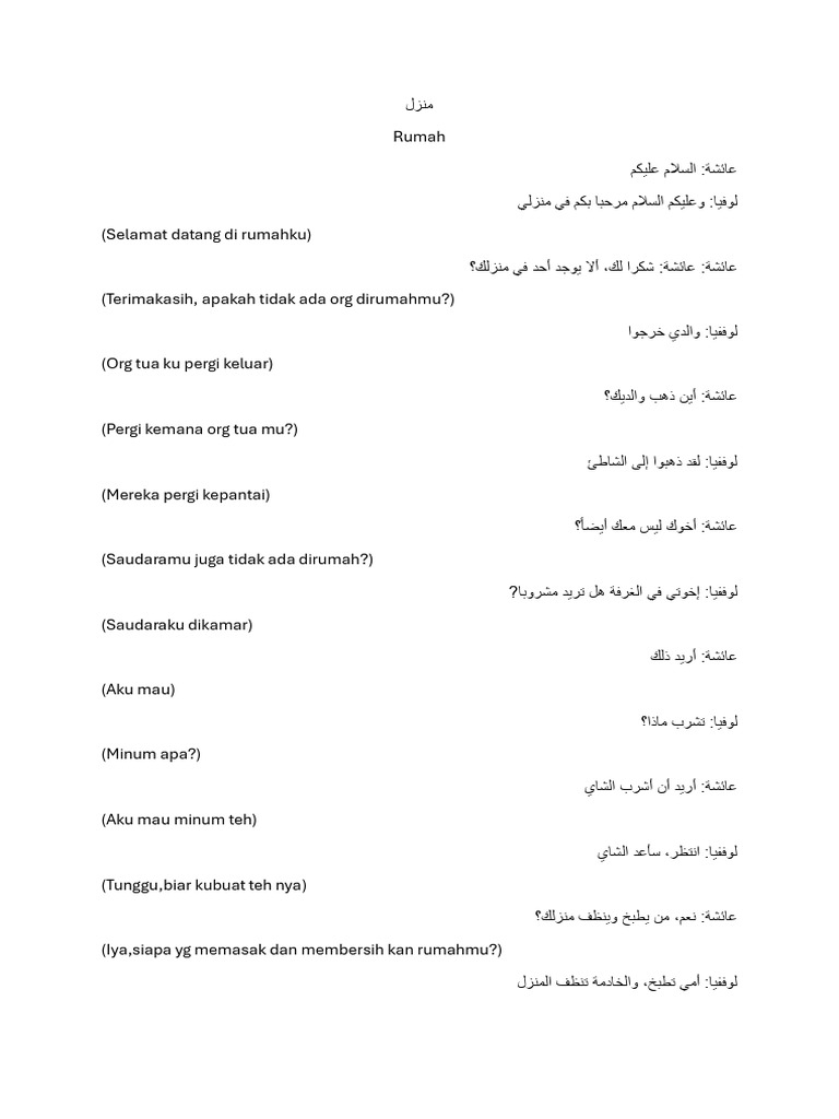 Percakapan Bahasa Arab | PDF