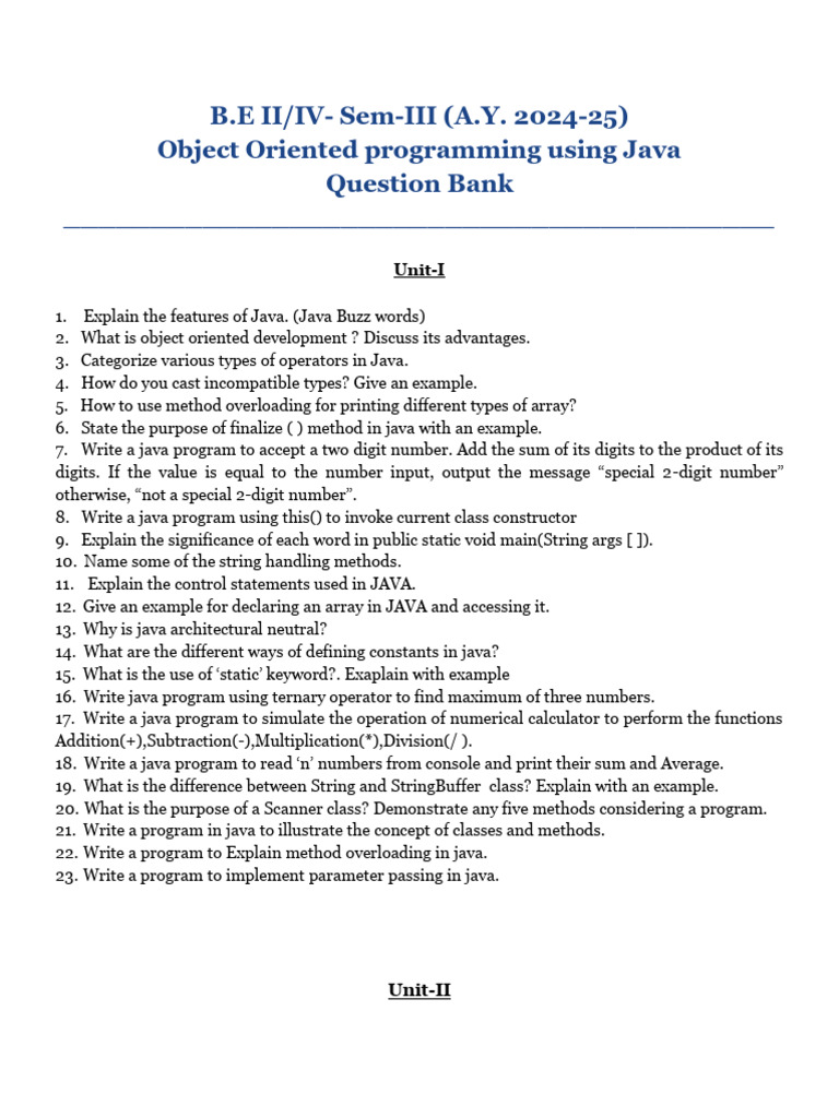 Java Questions | PDF