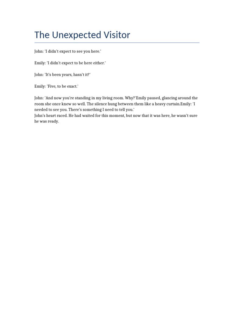 The Unexpected Visitor | PDF
