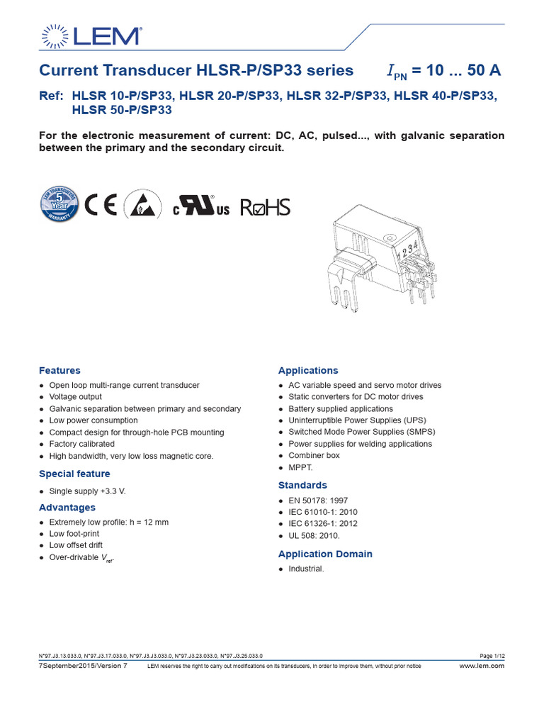 HLSR-P sp33 Series | PDF
