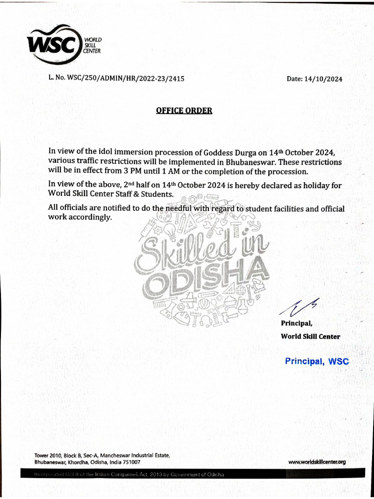 Office Order - 14.10.2024 | PDF
