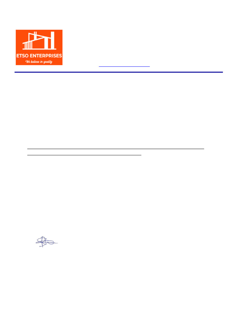 Etso Enterprises - Retenton Tiwi Streetlights | PDF
