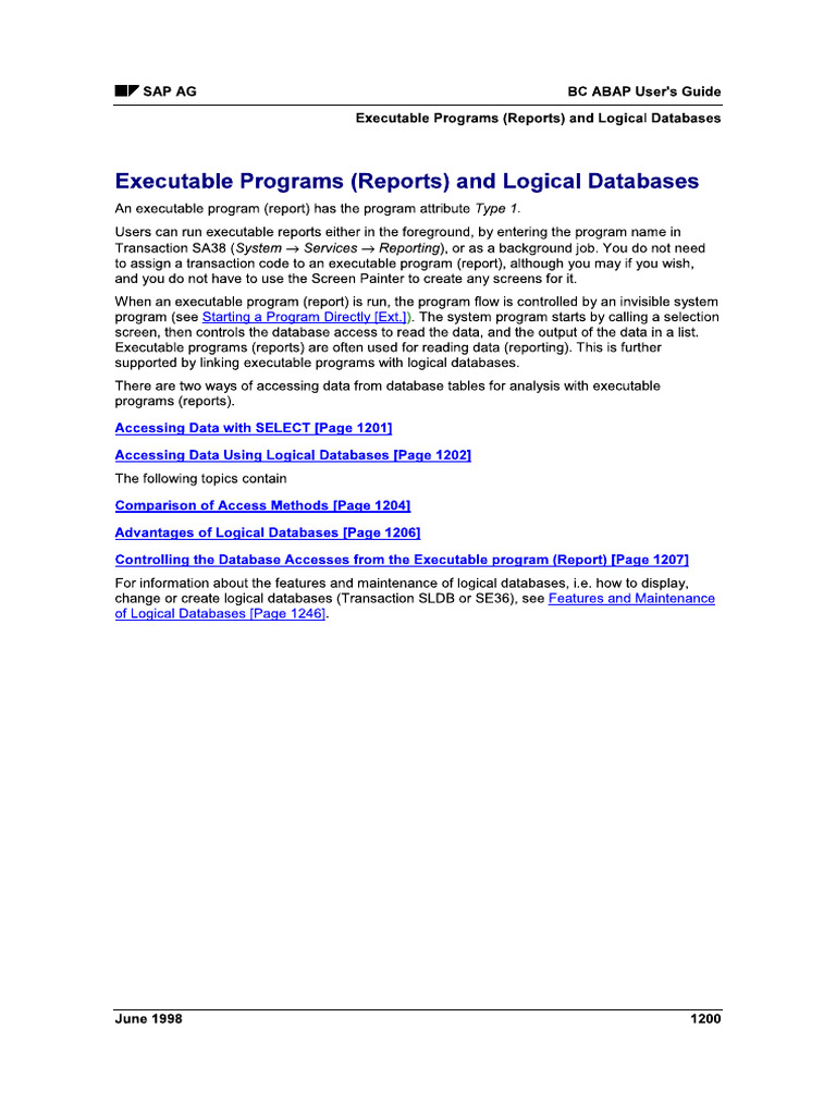 BC ABAP User's Guide 5 | PDF
