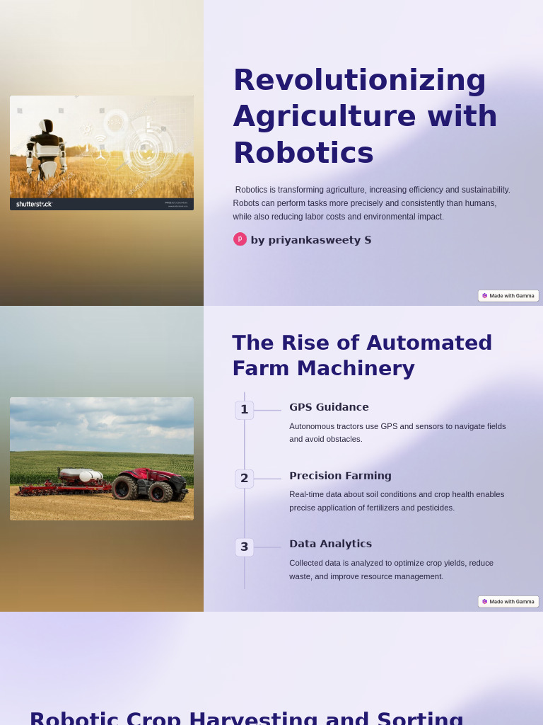 Revolutionizing Agriculture With Robotics | PDF