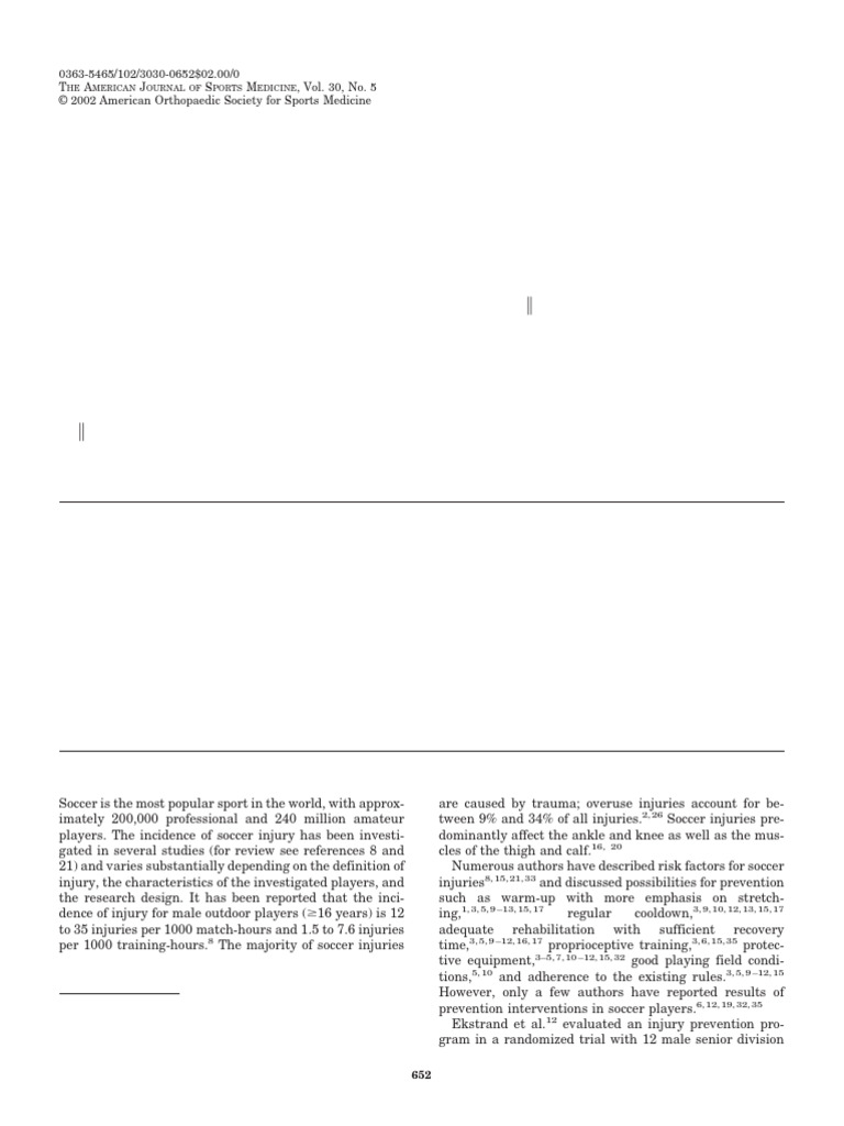 Junge Et Al 2002 Prevention of Soccer Injuries A Prospective ...