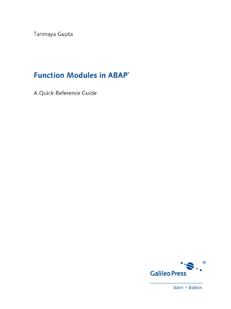 Function Modules in ABAP | PDF