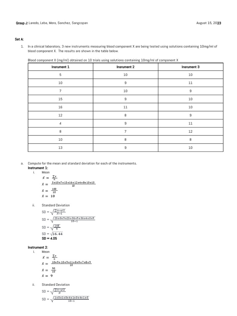 Statistics Practice Sets (Mean, Median, Mode) | PDF
