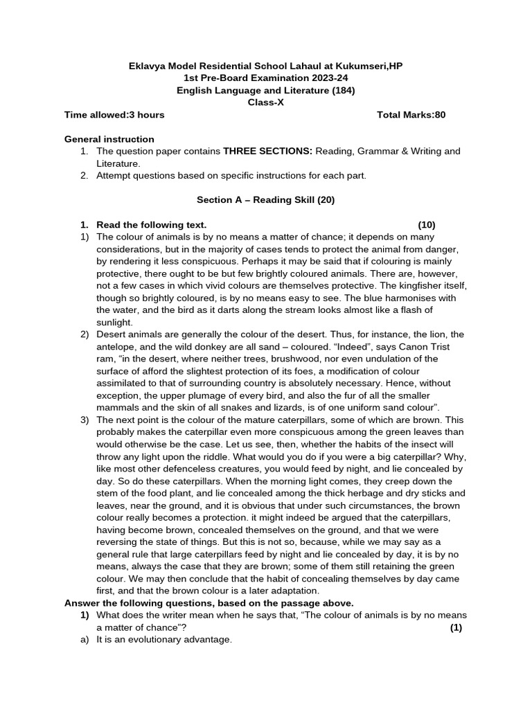 10th pre board | PDF