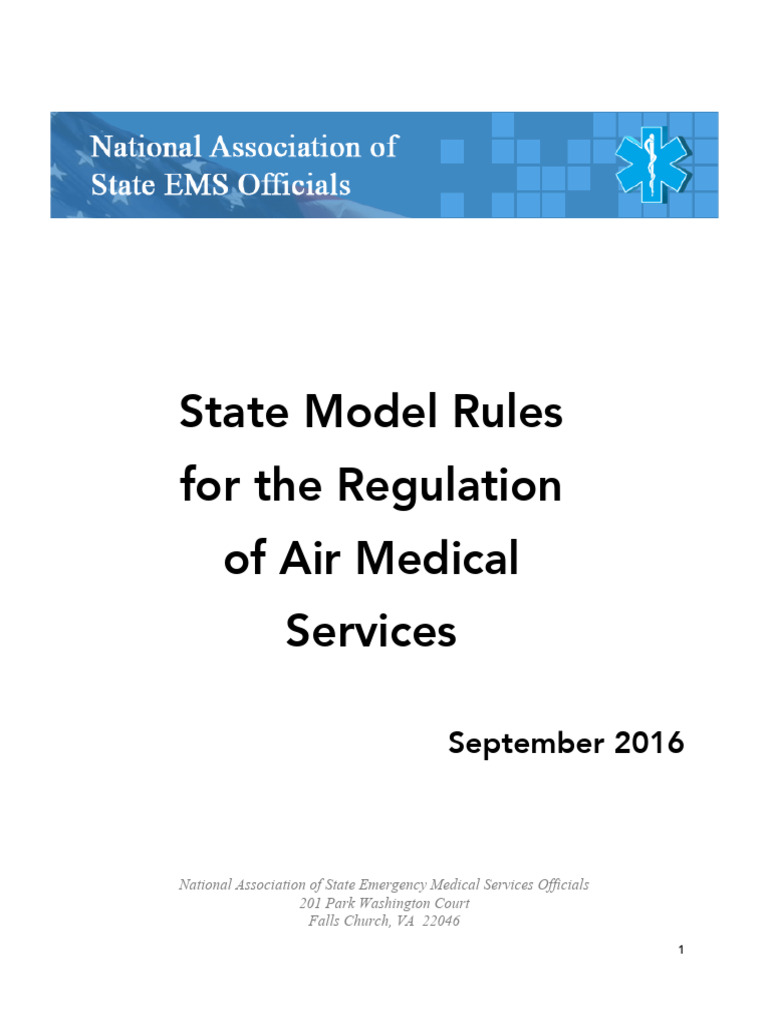 State Model Rules For The Regulation of Air Medical Services 21sept2016 ...