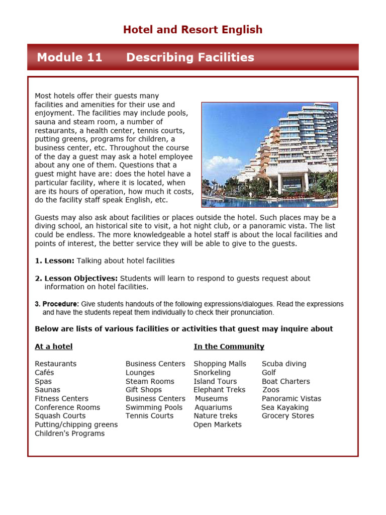 11 Describing Facilities | PDF