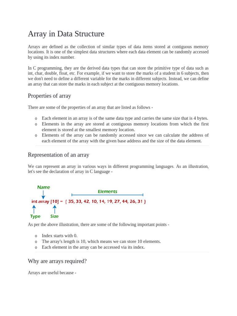 Array in Data Structure | PDF