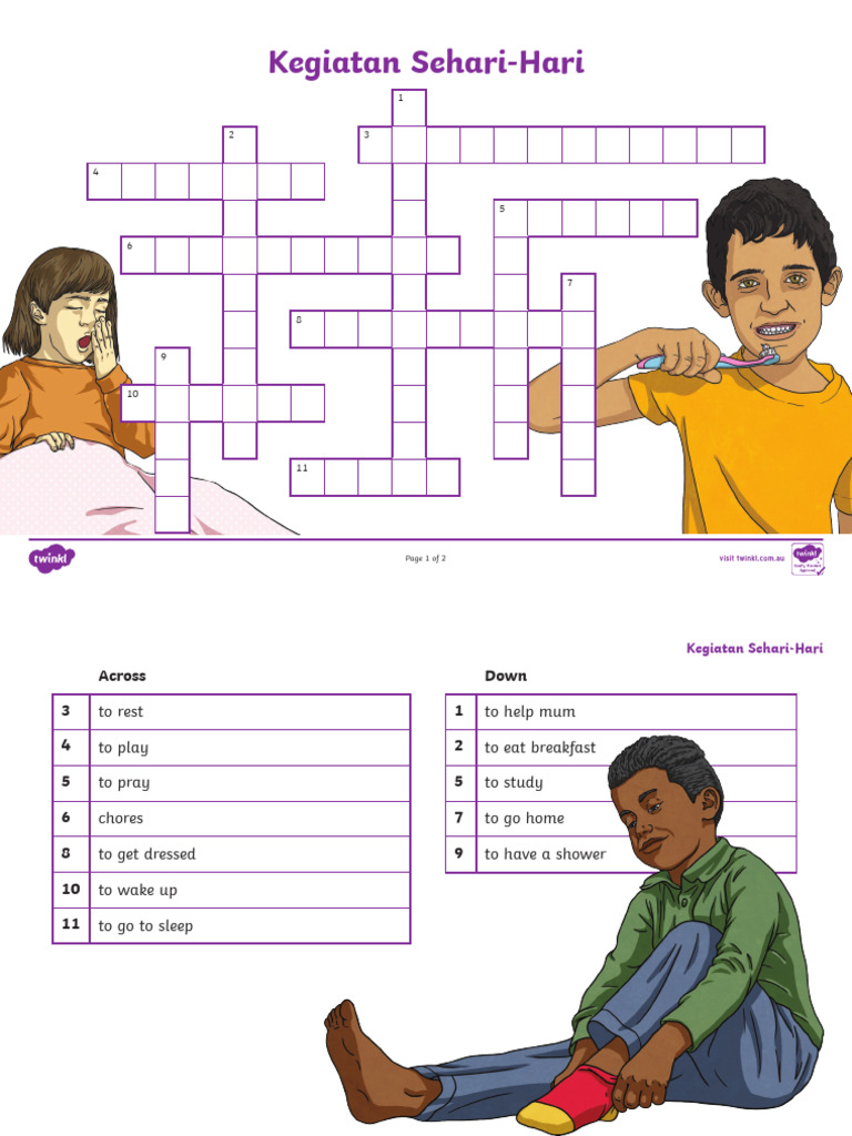 Daily-routine-crossword-indonesian_ver_1 | PDF