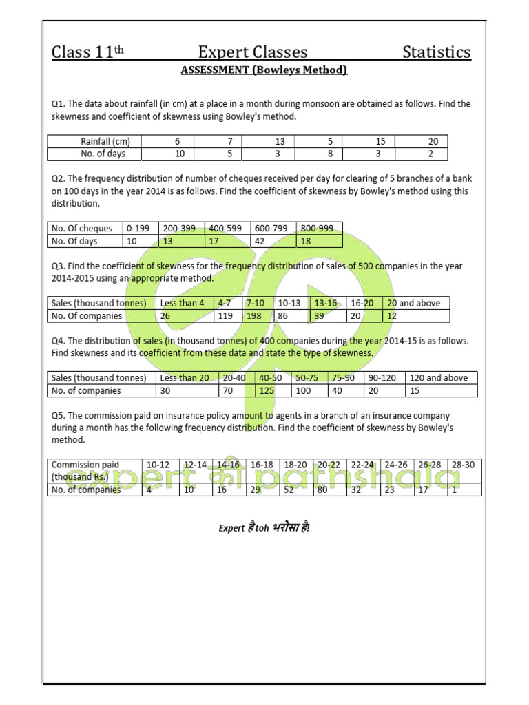 Statistics Assignment 1 | PDF