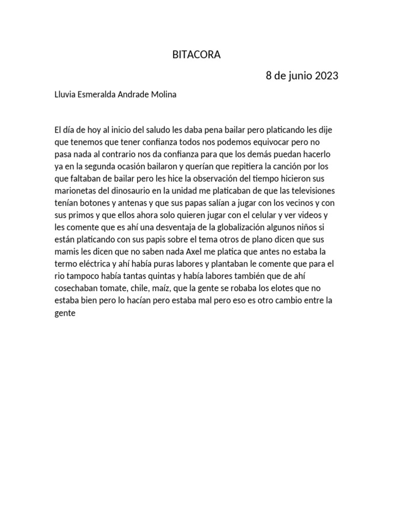 Bitacora Escolar | PDF