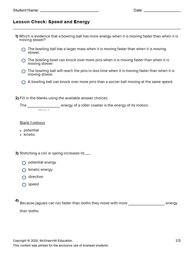 Ch1 lesson 2 exercise worksheet | PDF