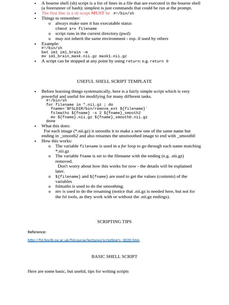 Basic Shell Script | PDF