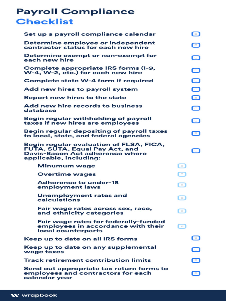 Payroll Compliance Checklist - Wrapbook | PDF