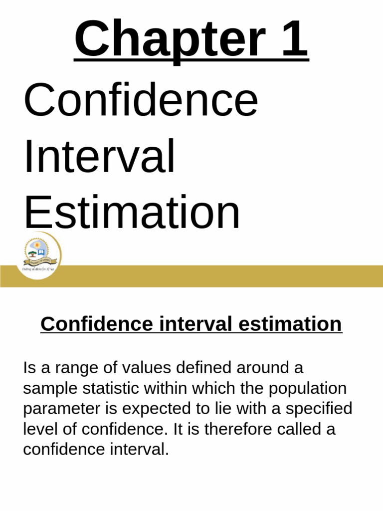 Chapter 1 Confidence Interval Estimation | PDF