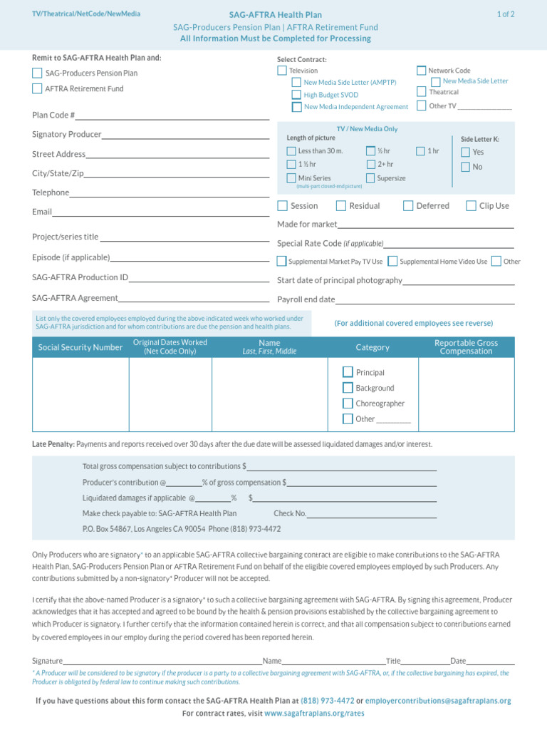 SAG Exhibit B Form - Wrapbook | PDF