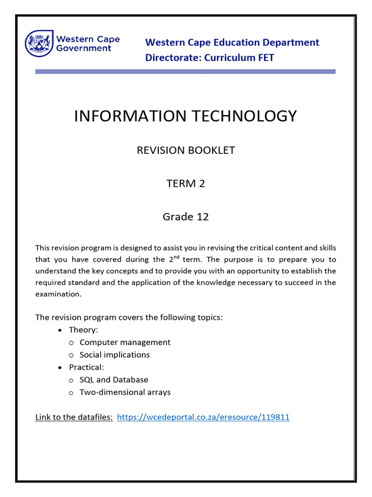 Gr 12 Revision_Practical_Term 2 | PDF