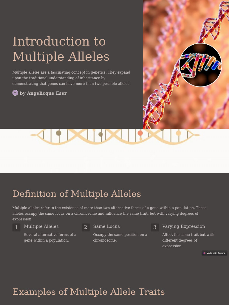 Introduction To Multiple Alleles | PDF