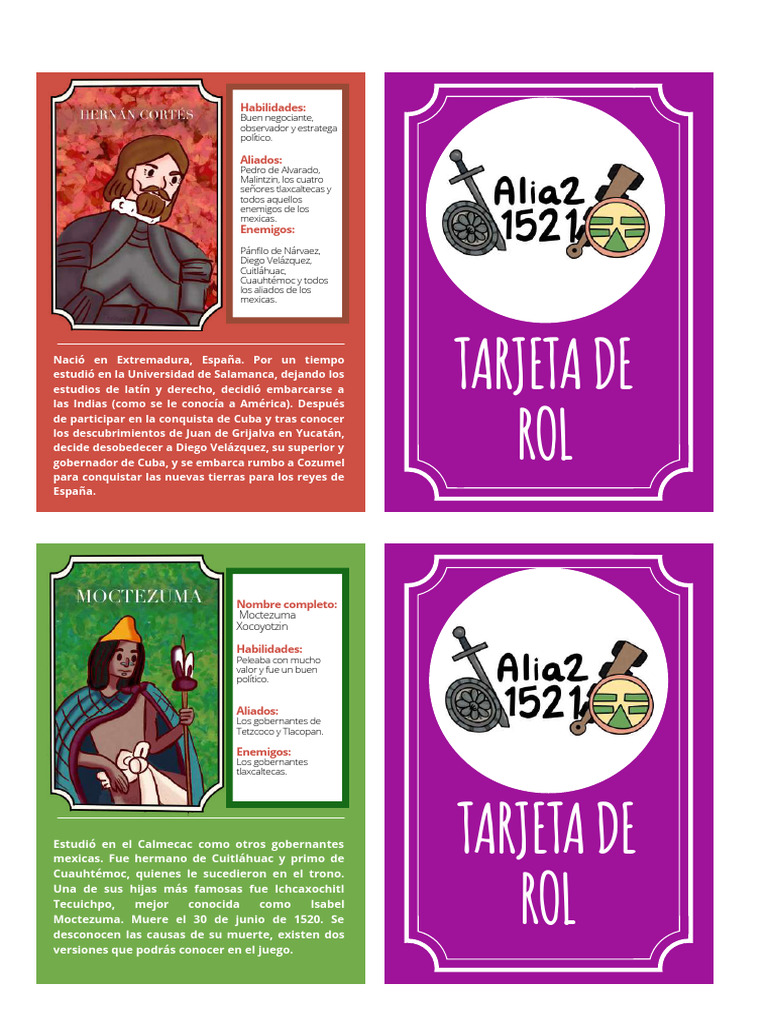 Tarjetas Rol | PDF