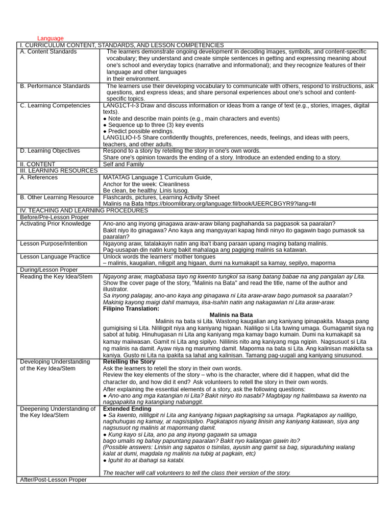 Language Quarter 2 Week 2 Day 1 | PDF