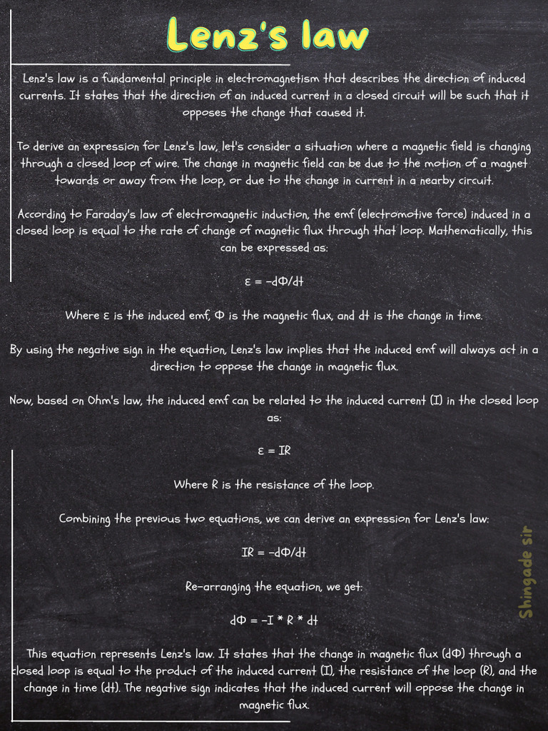 Lenz's Law | PDF