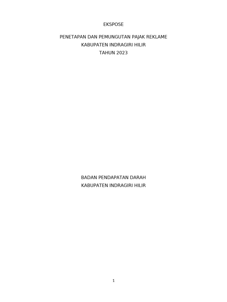 Bahan Ekspose Pajak Reklame-2 | PDF