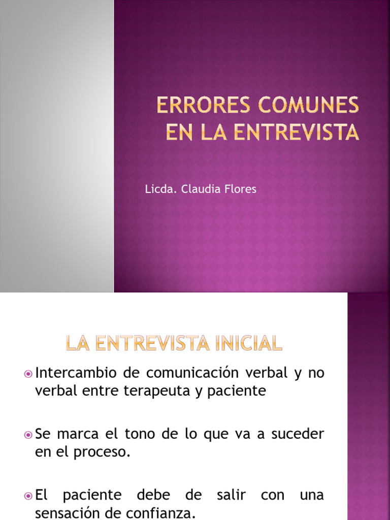 Errores Comunes en La Entrevista | PDF