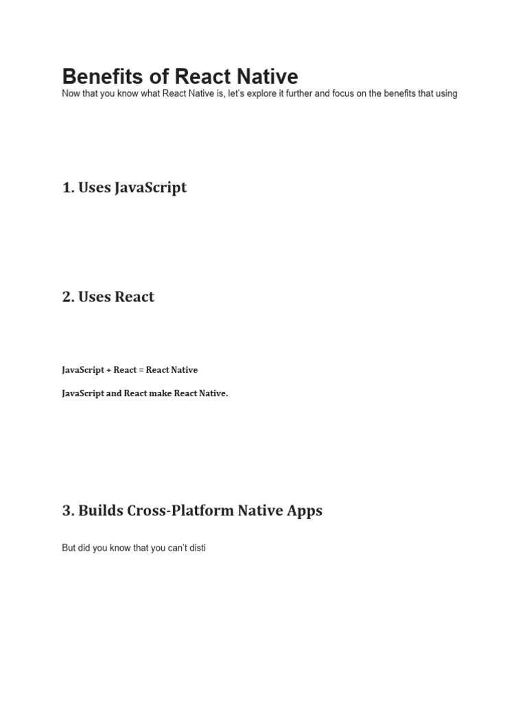 Benefits of React Native | PDF