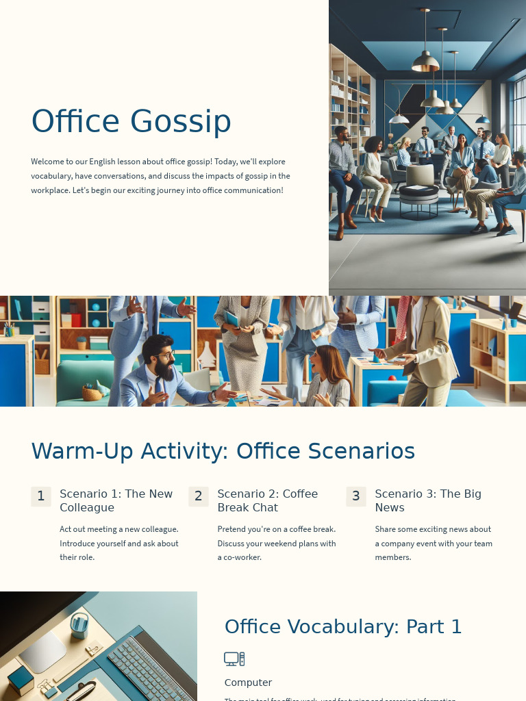 Lesson 13 Office-Gossip | PDF
