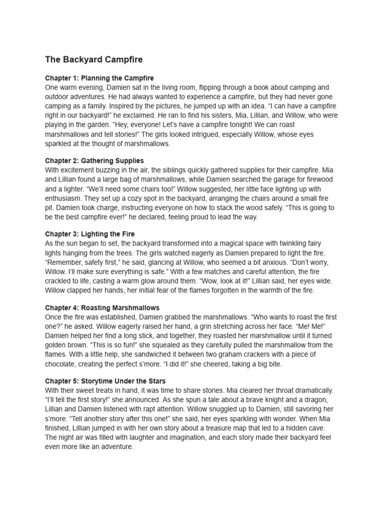 The Backyard Campfire Story | PDF