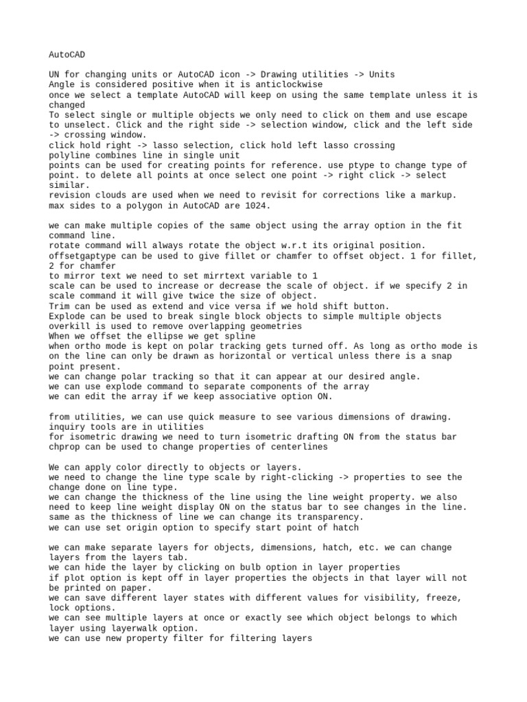 Autocad notes | PDF