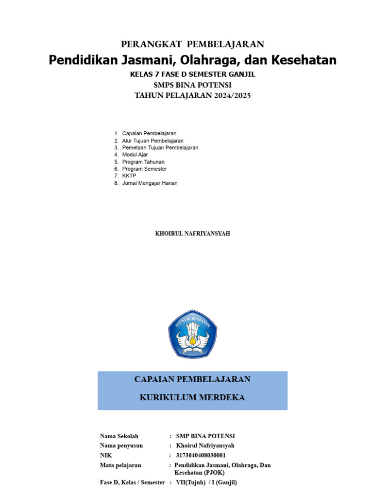 Perangkat Mengajar Kls 7 | PDF
