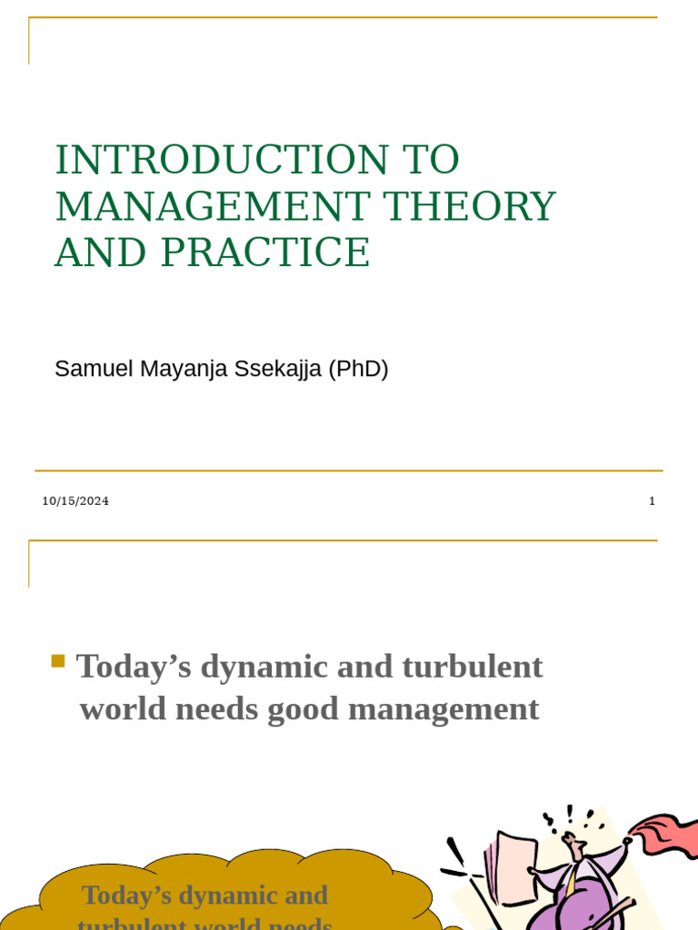 1. Introduction to Management | PDF