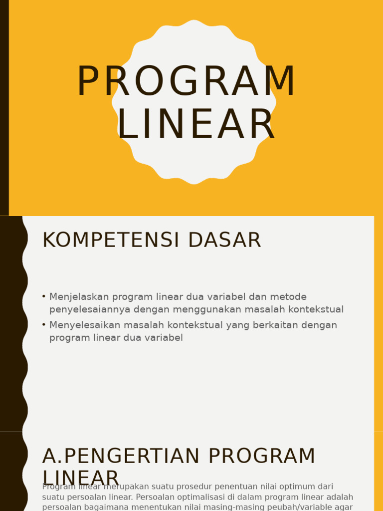 Program Linear | PDF
