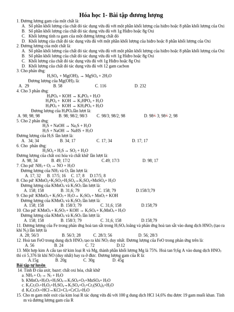 Bai Tap Phan Duong Luong | PDF