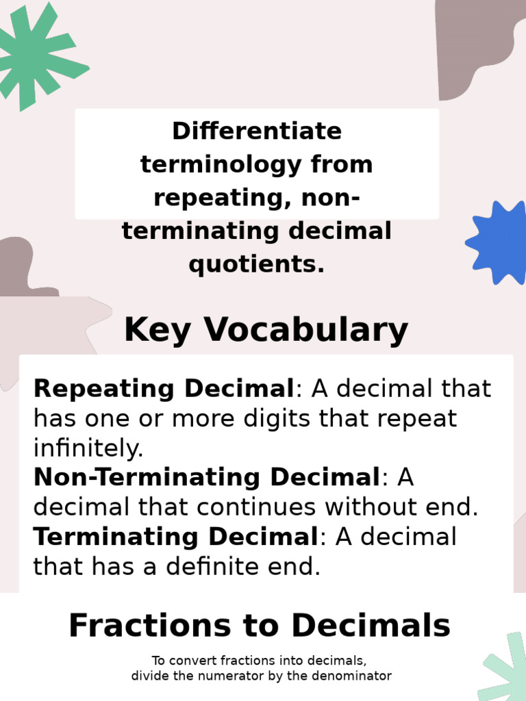 Converting Fractions, Decimals and Percentages Presentation in Purple ...