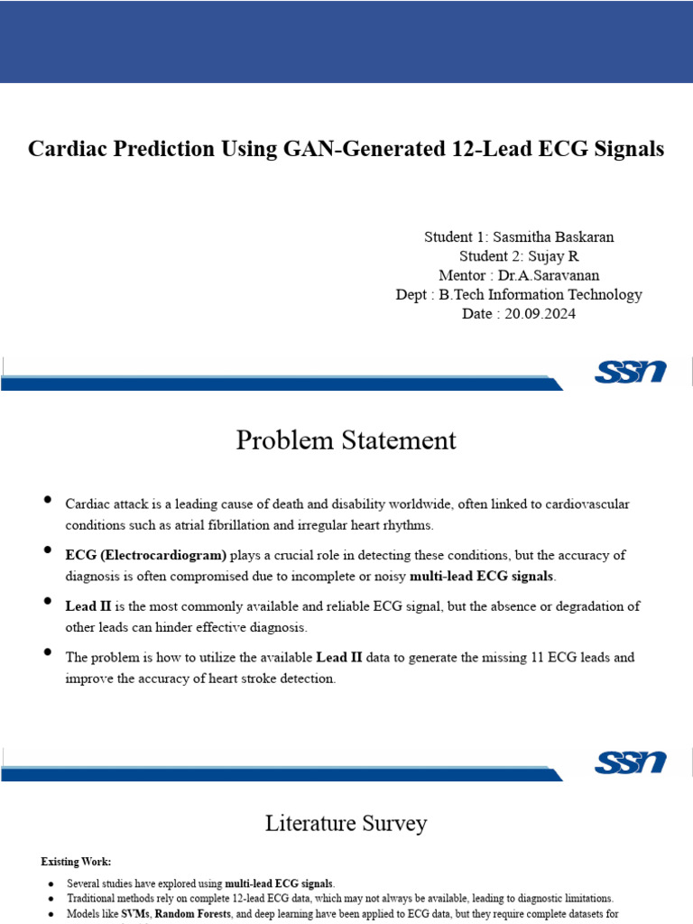 Cardiac Prediction Using GAN-Generated 12-Lead ECG Signals | PDF