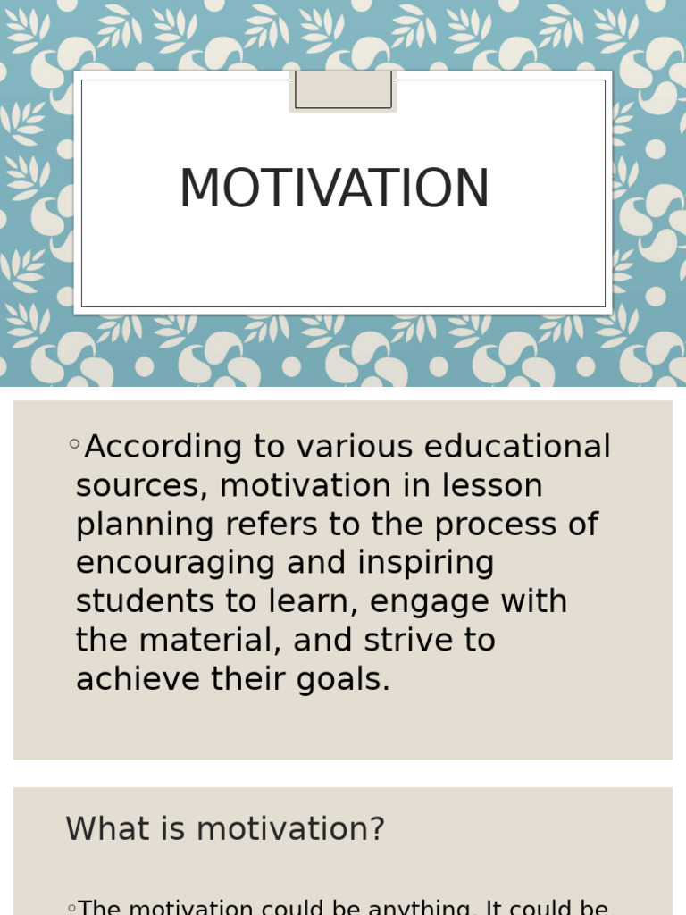 Motivation | PDF