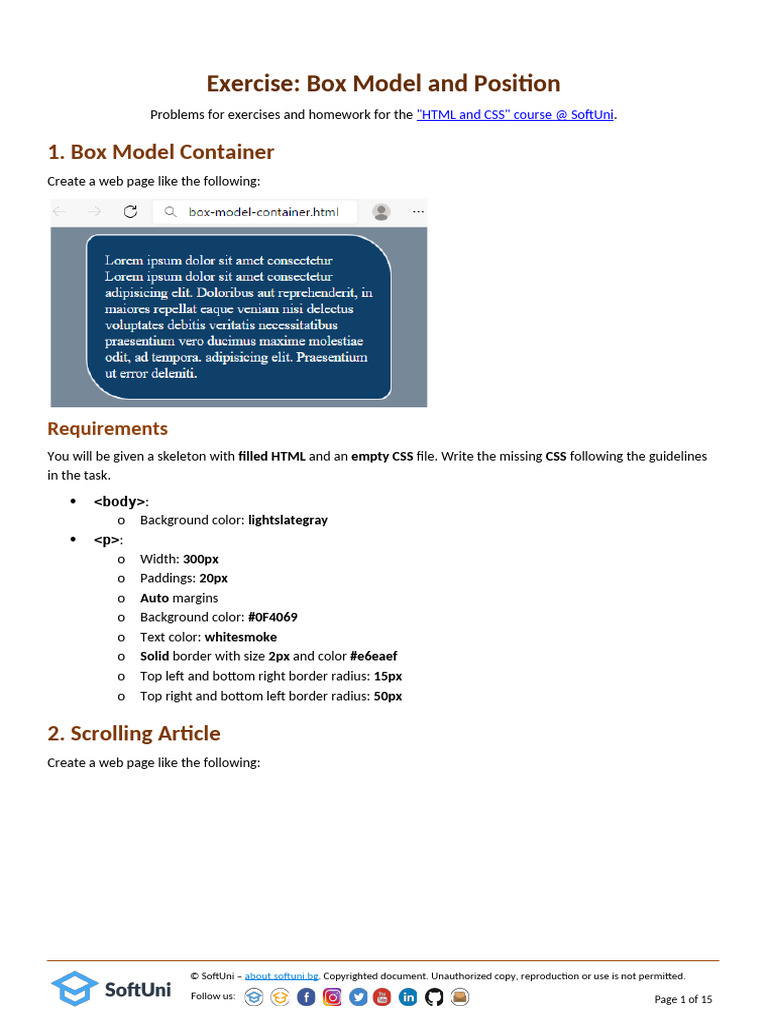 06.box Model and Position Exercise | PDF