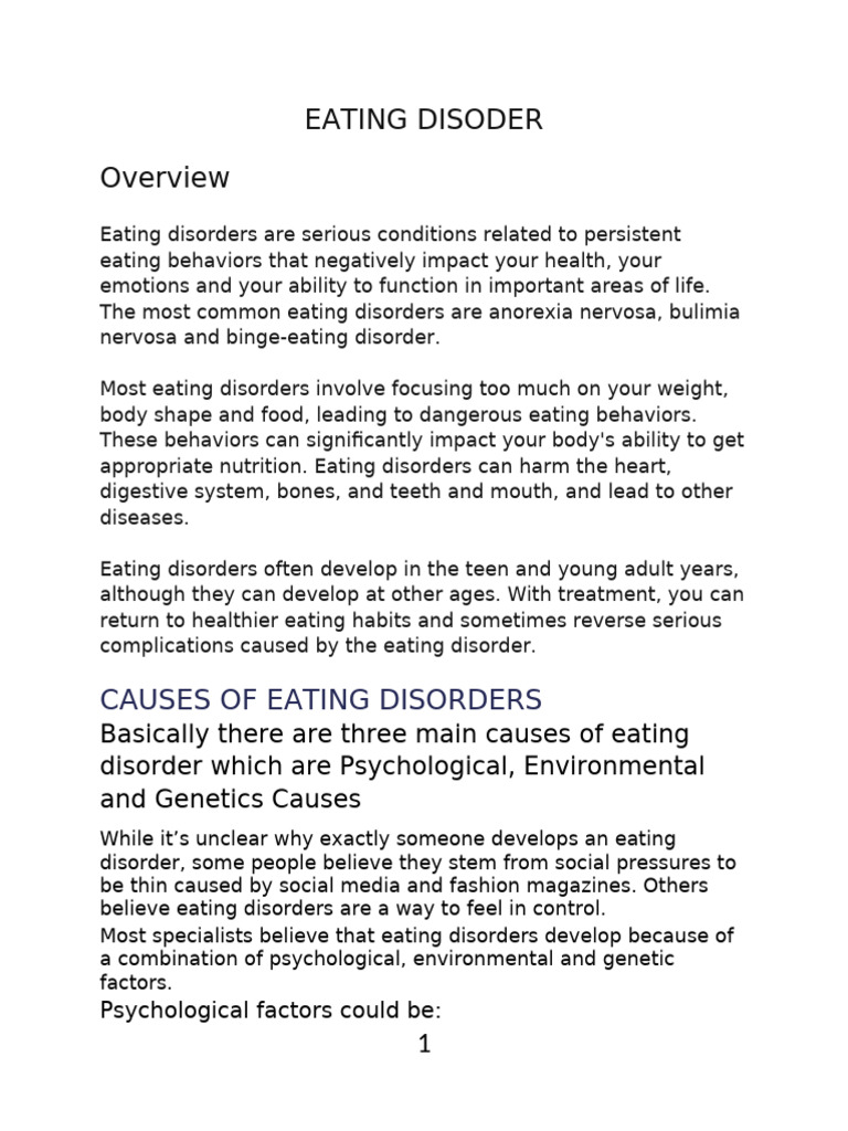 Eating Disoder | PDF