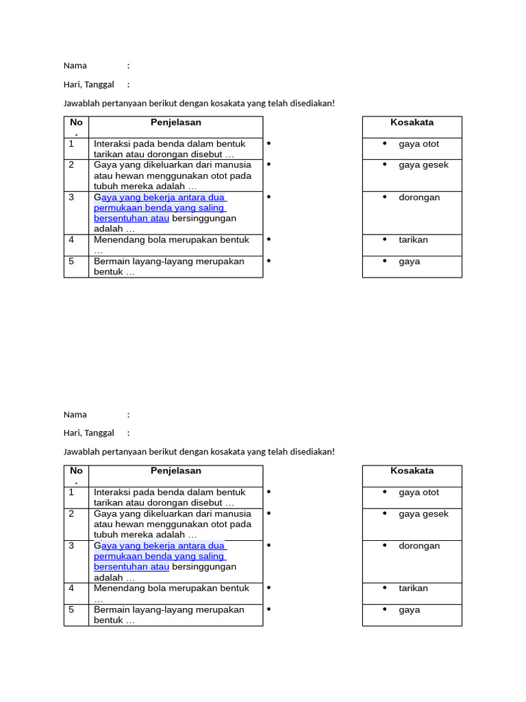 Latihan Gaya 1 | PDF