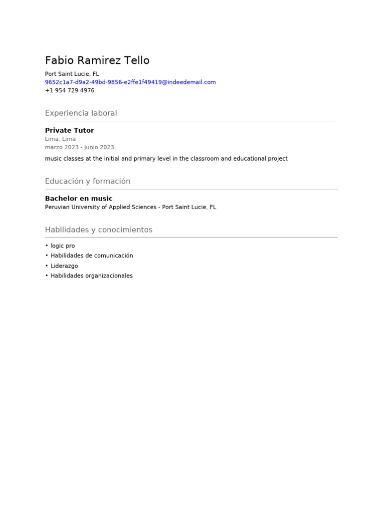 CV Fabio Ramirez Tell o | PDF